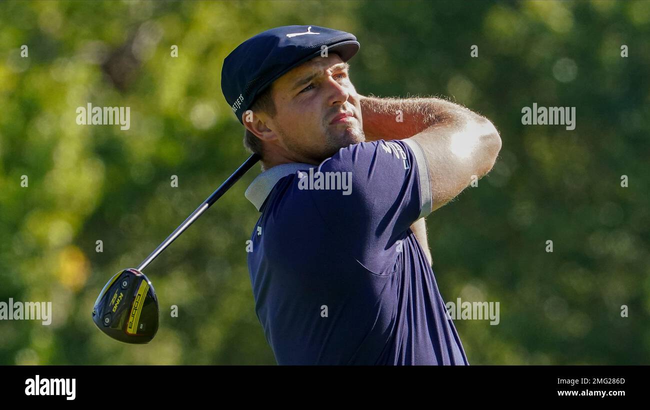 Bryson DeChambeau, of the United States, plays his shot from the sixth ...