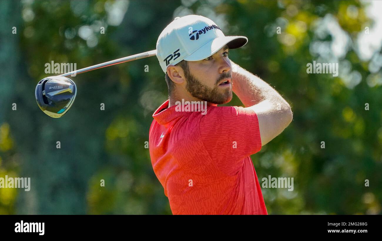 Matthew Wolff plays his shot from the second tee during the third round ...