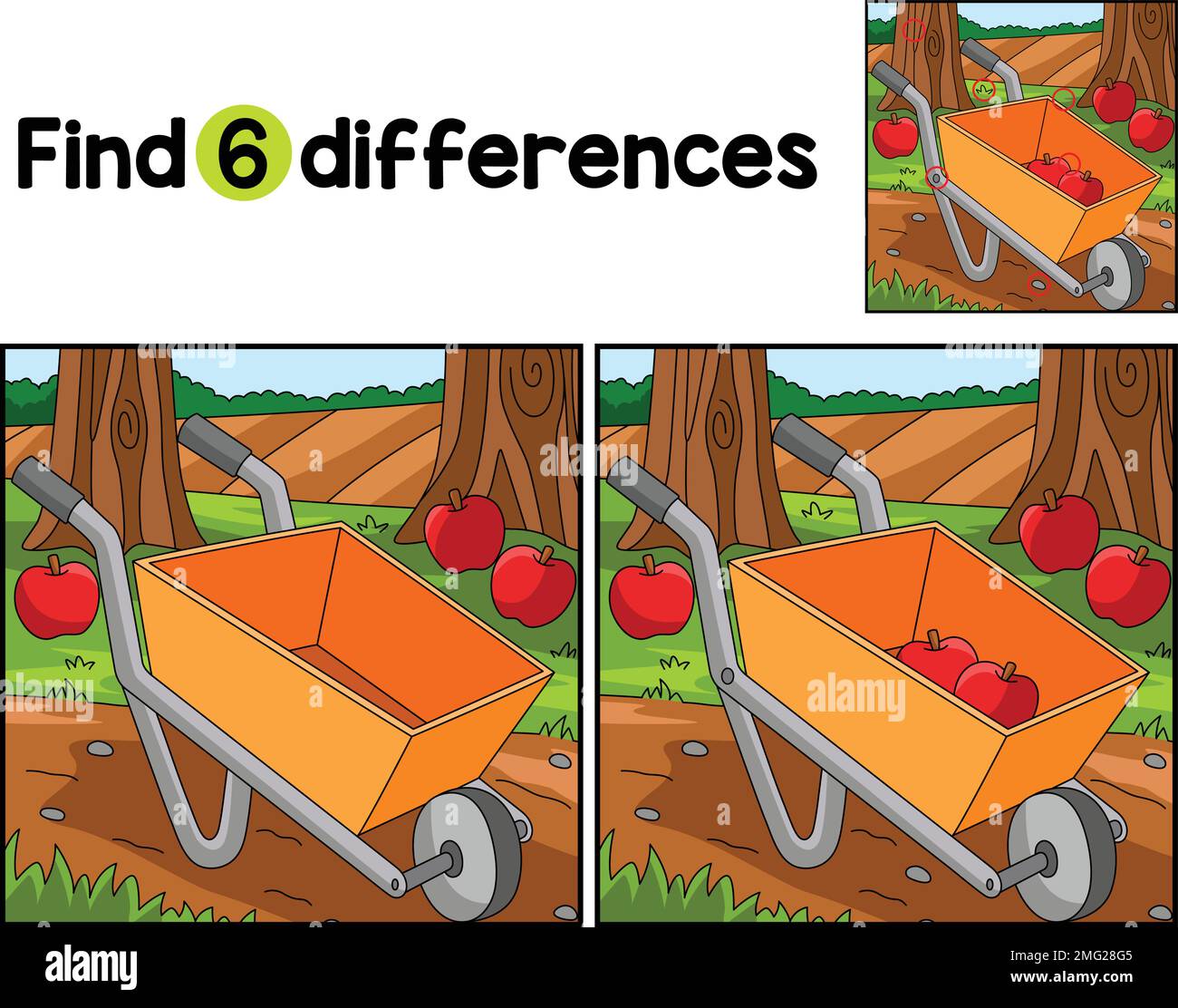 Wheelbarrow Farm Find The Differences Stock Vector Image & Art - Alamy