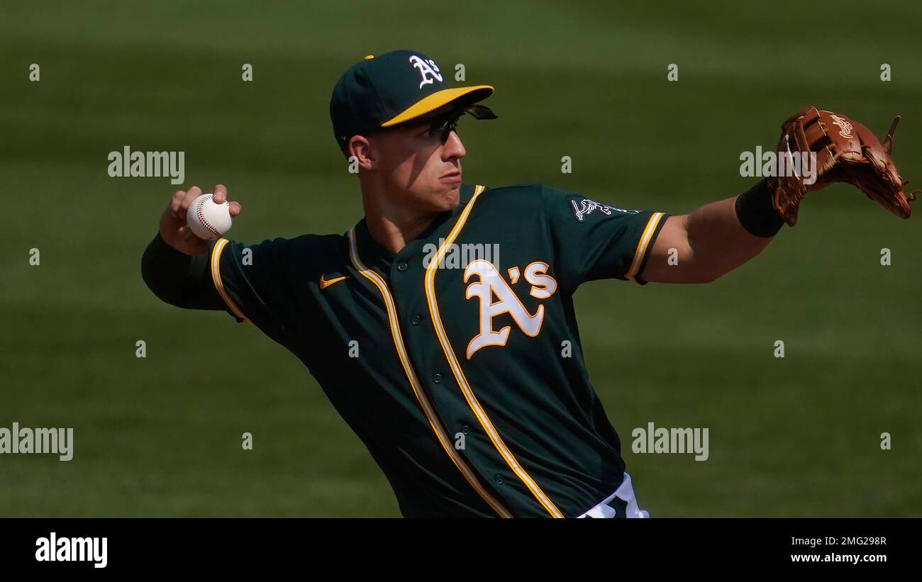 Oakland Athletics' Jake Lamb against the San Francisco Giants during a ...