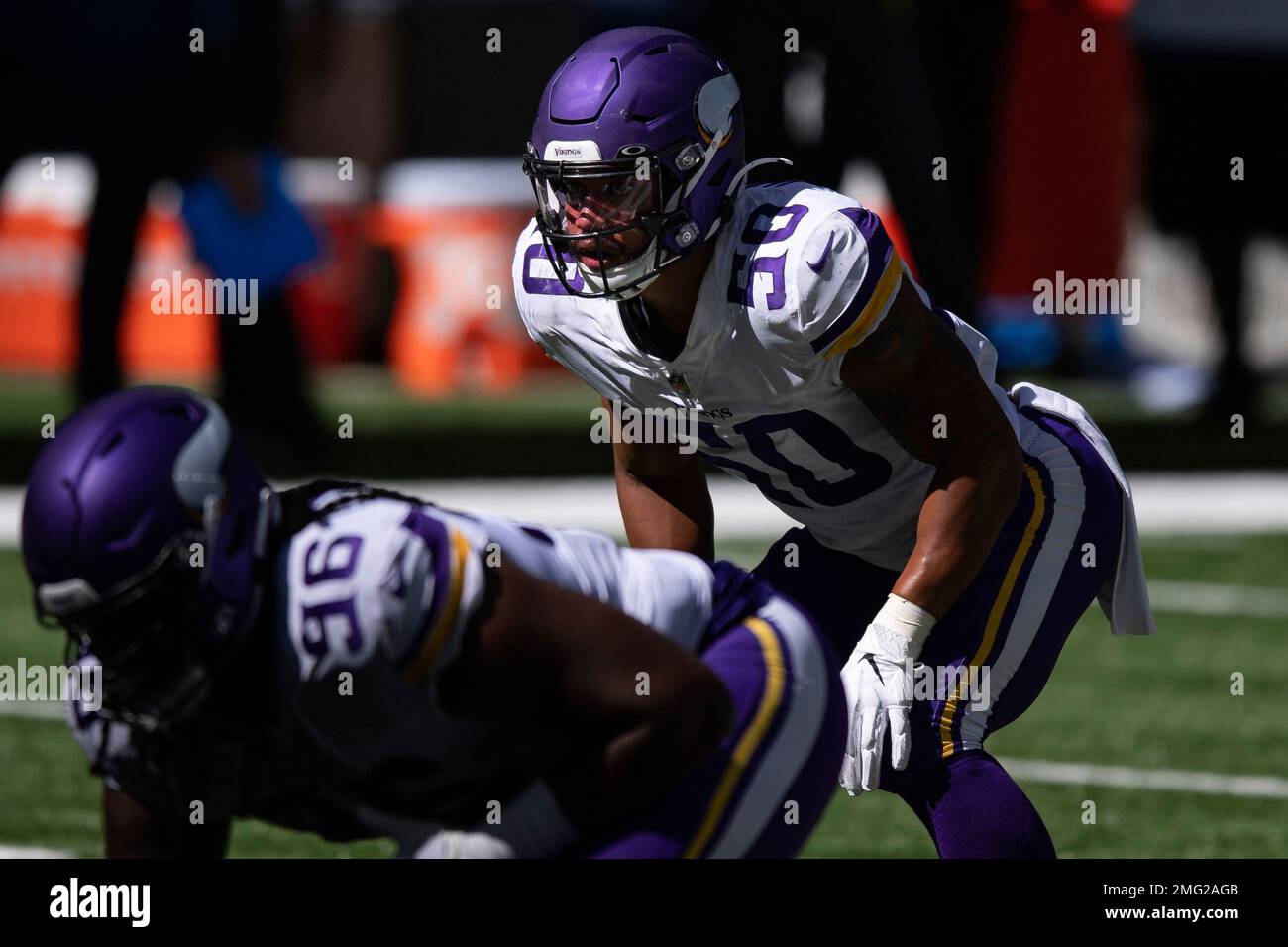 Minnesota Vikings linebacker Eric Wilson (50) lines up on defense ...