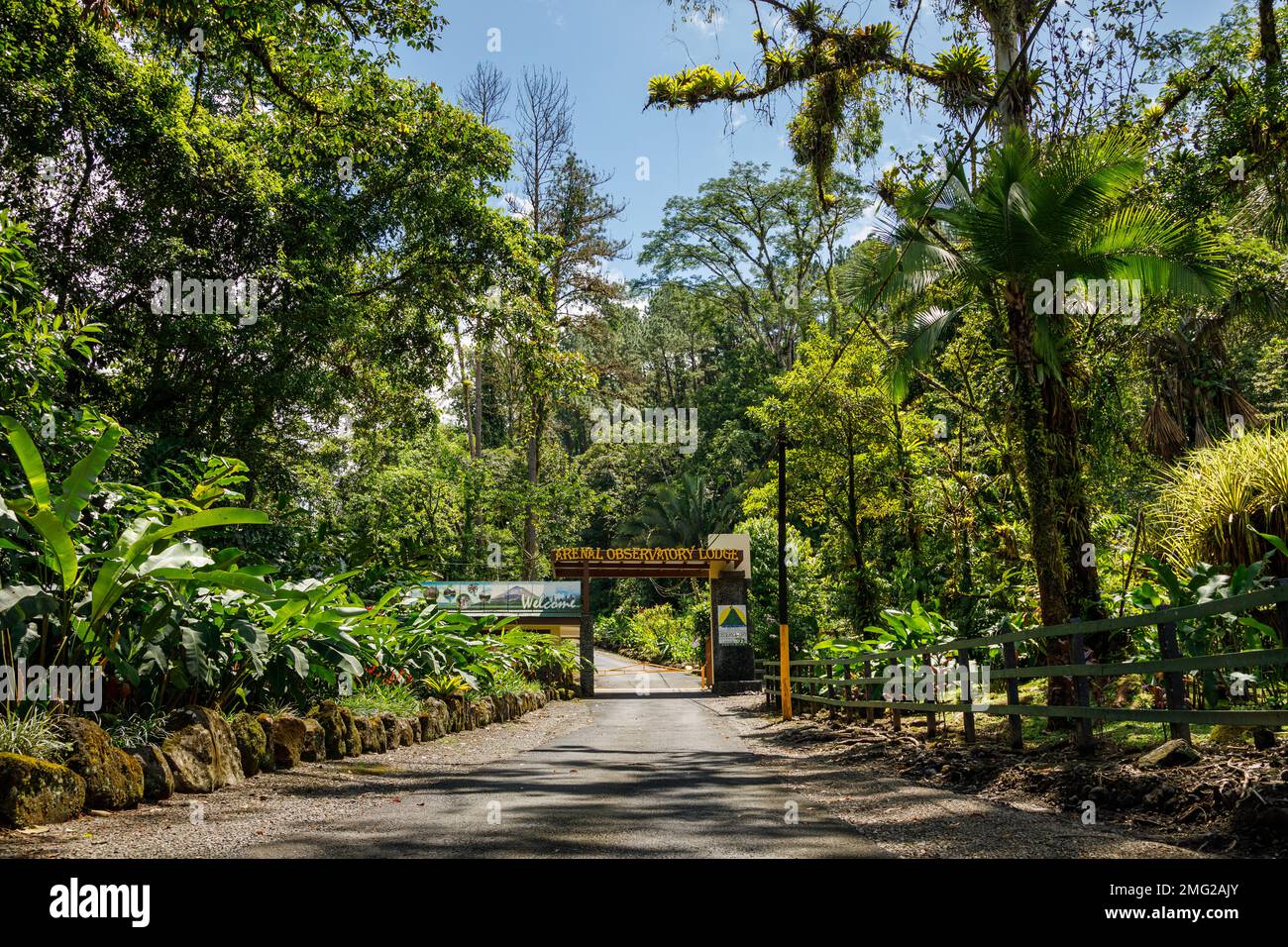 Entrance to the Arenal Observatory Lodge, Arenal Volcano National Park ...