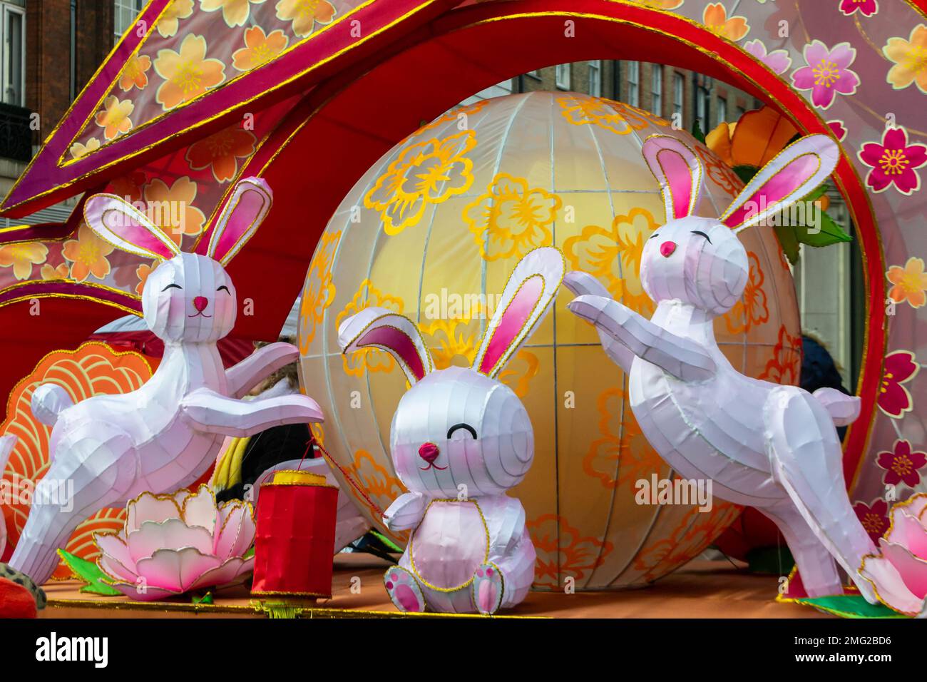 Chinese New Year - Year of the Rabbit float in Chinatown Stock Photo ...