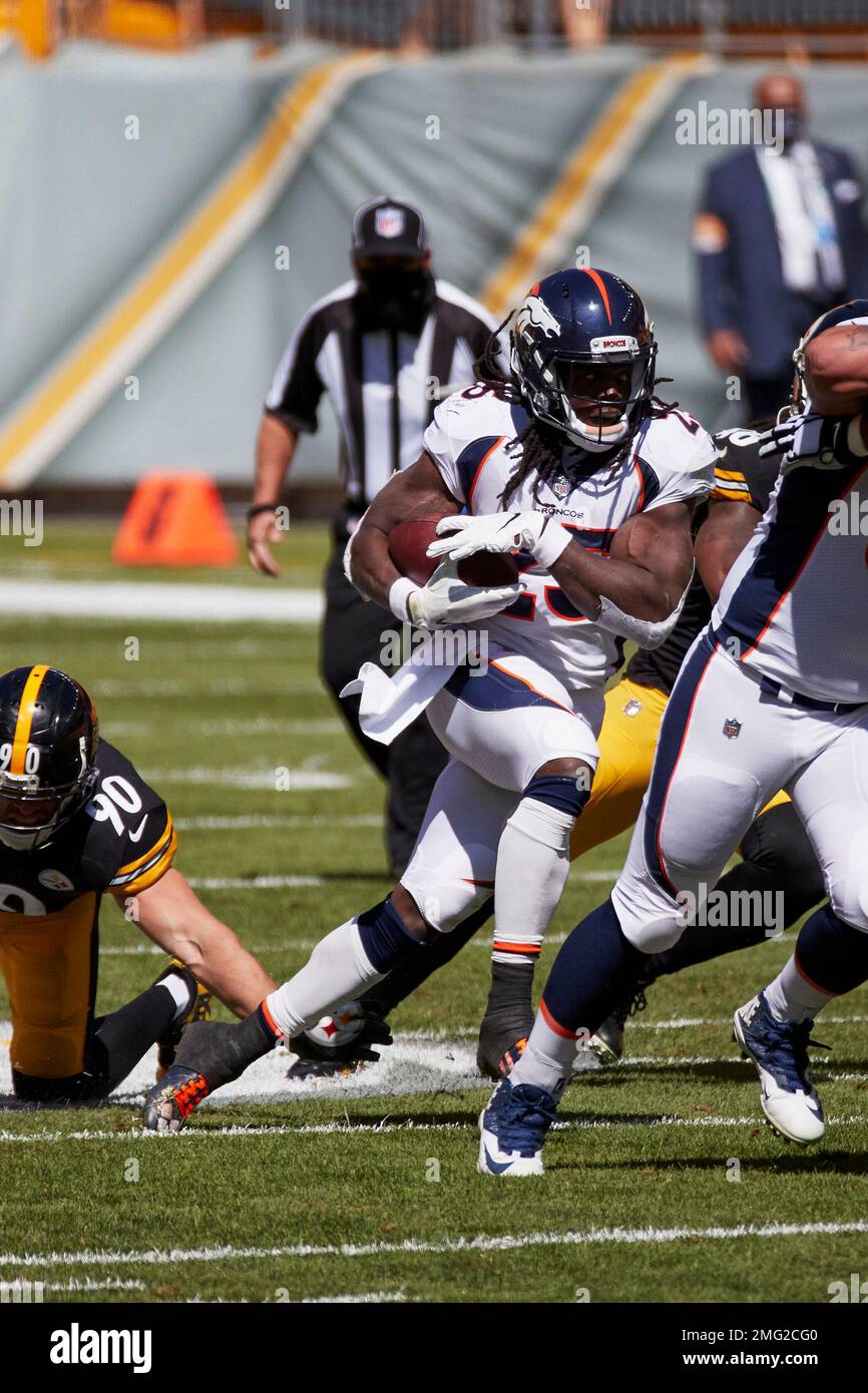 Denver Broncos running back Melvin Gordon III (25) rushes against ...