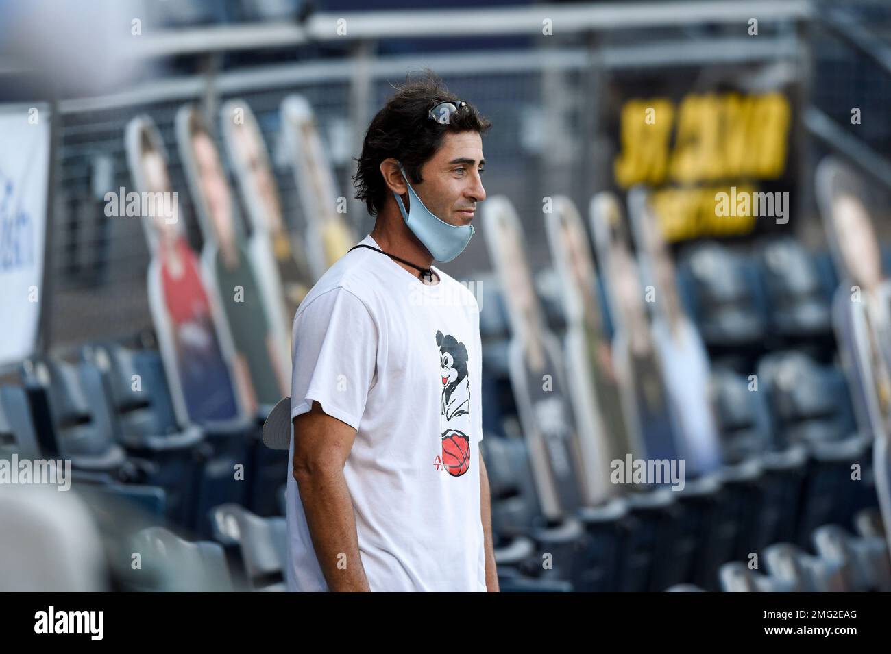 San Diego Padres general manager AJ. Preller looks on after the Padres ...