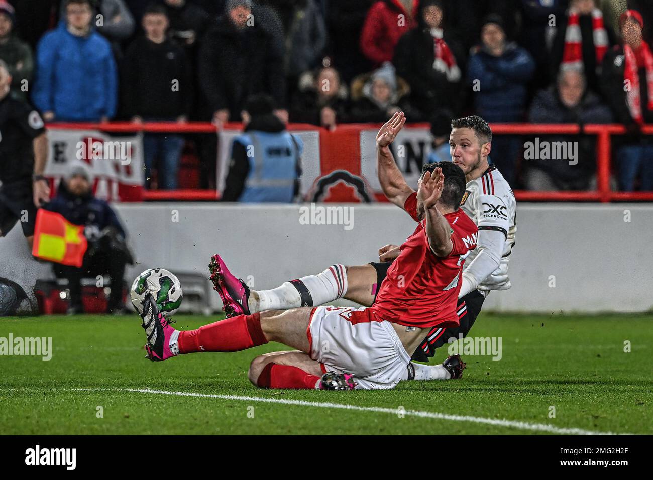 Wout Weghorst #27 of Manchester United shoots on goal during the ...
