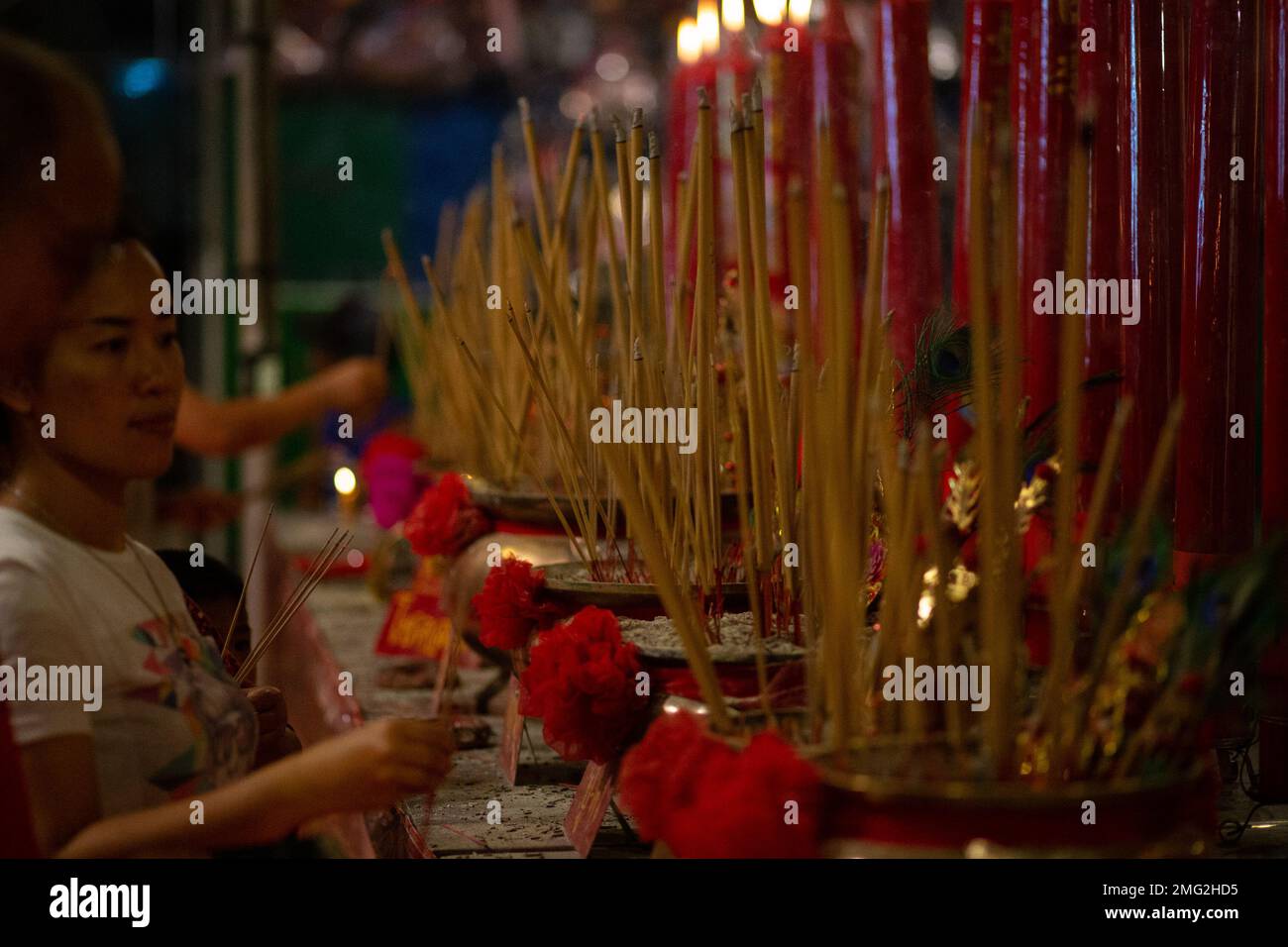 Incense Sticks at Traditional Festival, Thailand Stock Photo - Alamy