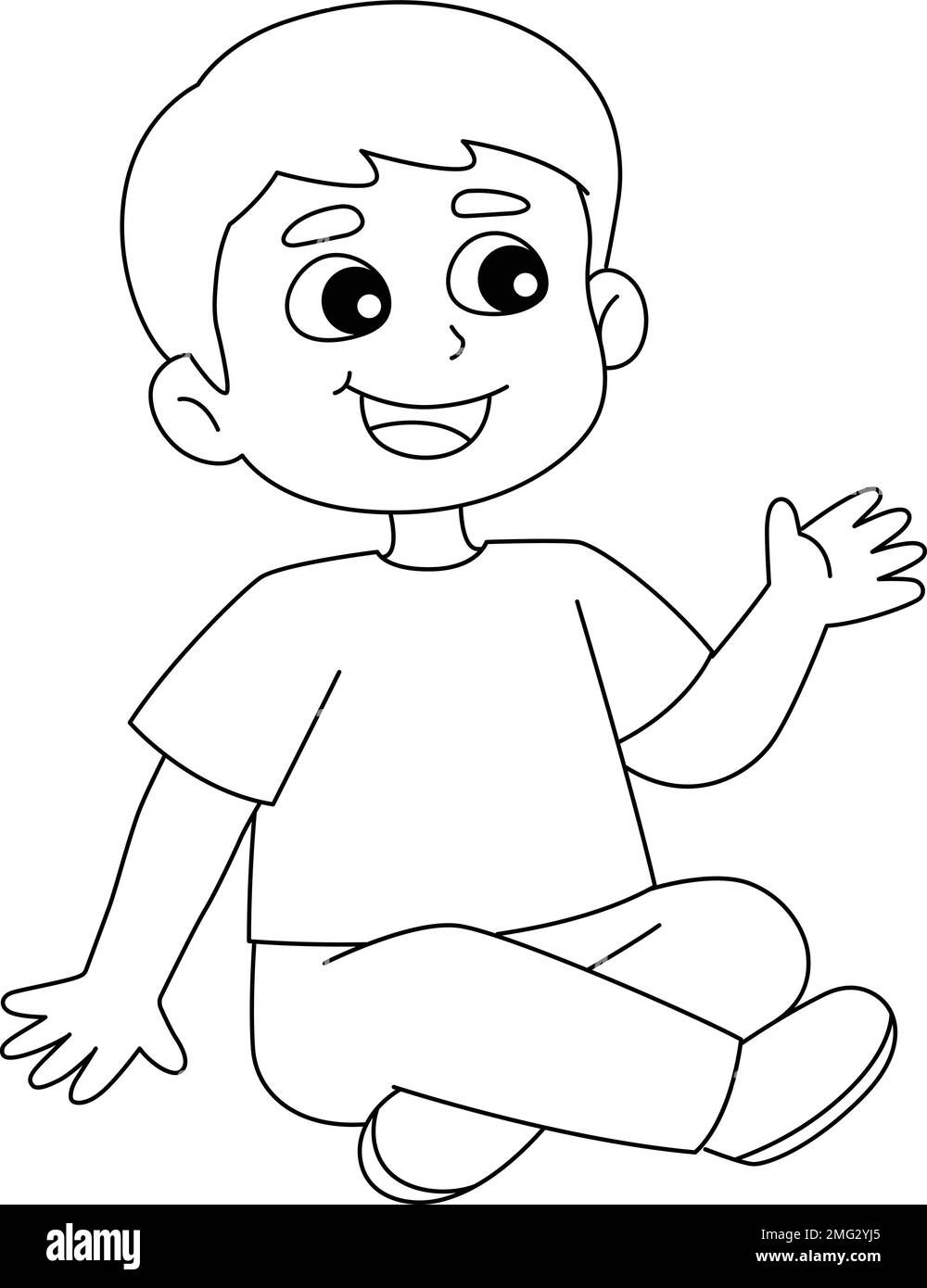 Spring Boy Sitting Isolated Coloring Page for Kids Stock Vector Image ... Spring Boy Sitting Isolated Coloring Page for Kids Stock Vector Image ...