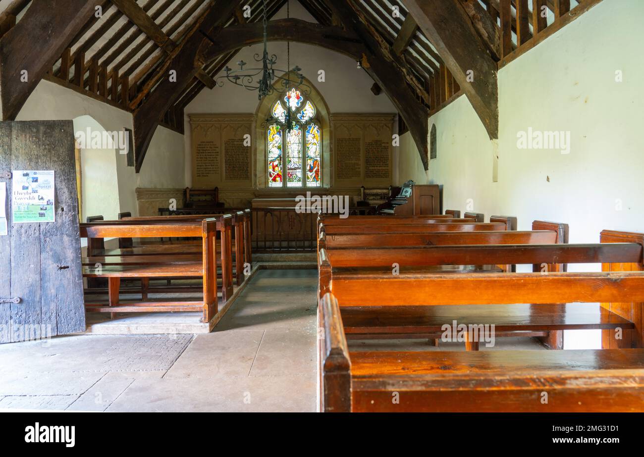 St Tysilio Church, Church Island, Menai Straits, Anglesey, North Wales ...