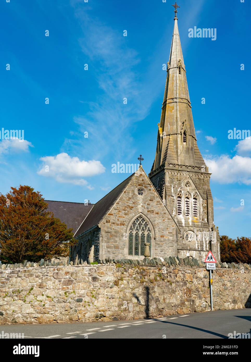 St Twrog's Church, Llandwrog, near Caernarfon, Gwynedd, North Wales ...
