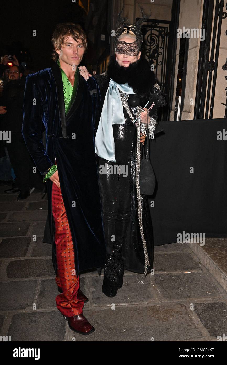Paris, France. 25th January, 2023. Jordan Barrett, Daphne Guinness ...