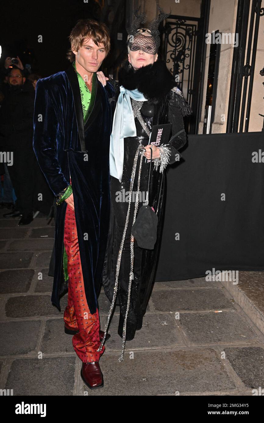 Paris, France. 25th January, 2023. Jordan Barrett, Daphne Guinness ...