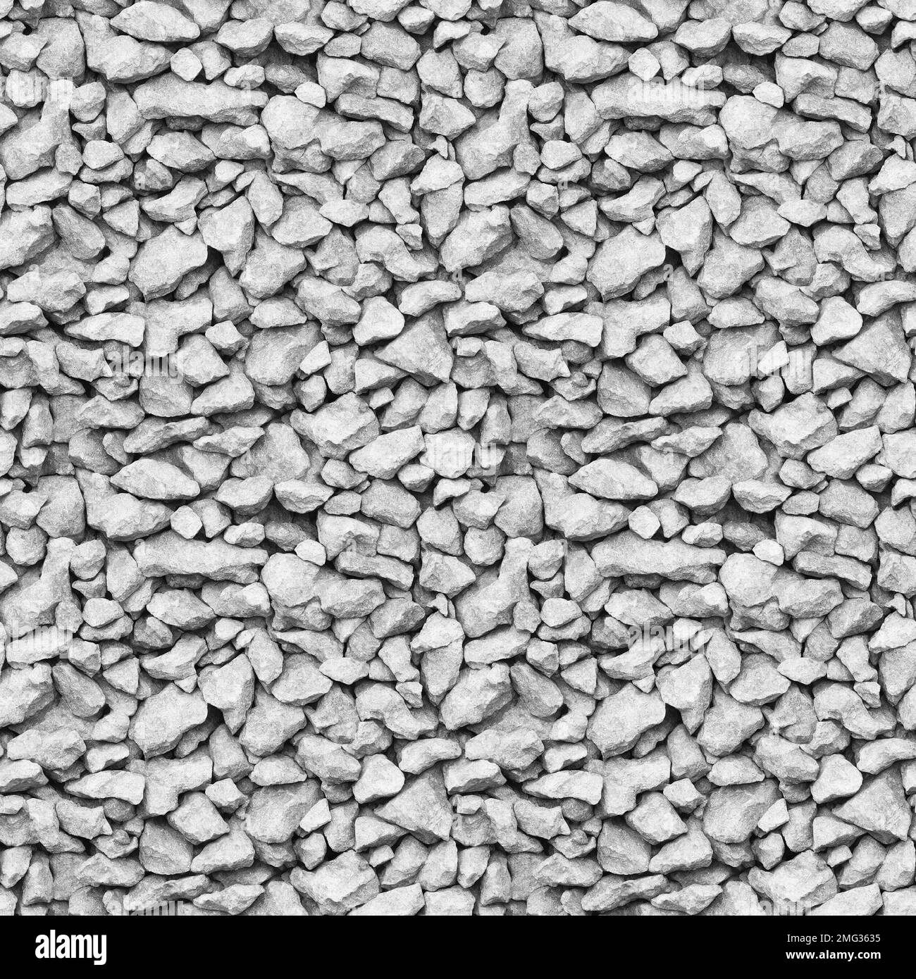 Surface of gray small rubble, stone texture. 3D rendering. Seamless ...