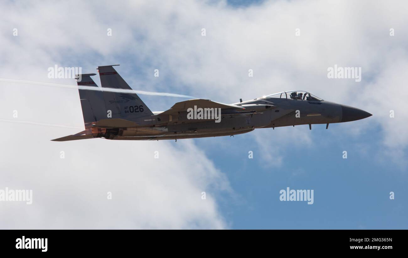 A pair of F-15Cs, assigned to the Oregon Air National Guard’s 142nd ...