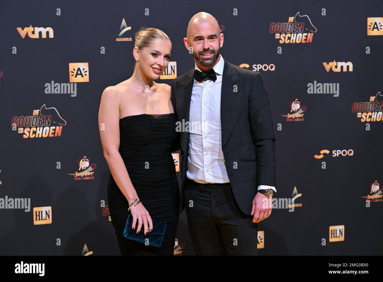 Antwerp, Belgium. 25th Jan, 2023. Steven Defour en Isabel Stams ...