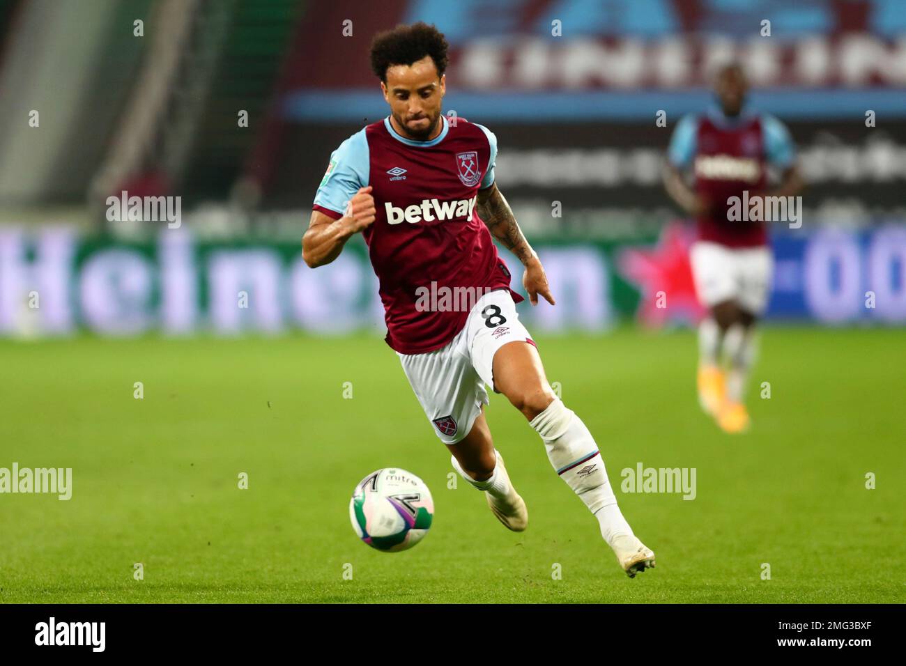 West Ham's Felipe Anderson runs with the ball during the English League ...