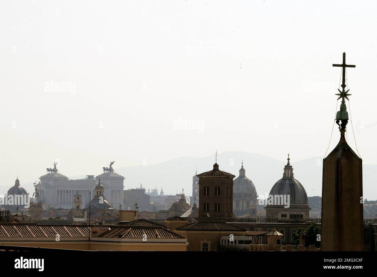 Rome's skyline is seen from the St. Damaso balcony at the Vatican ...