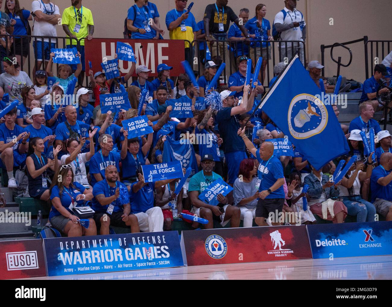 Team Air Force fans, friends and families cheer on the wheelchair rugby ...