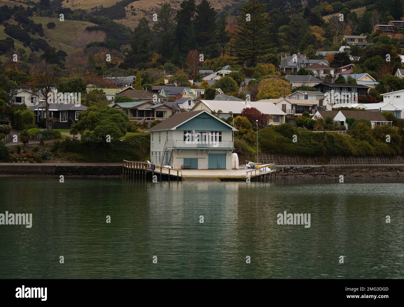 Pier in bay akaroa hi-res stock photography and images - Alamy