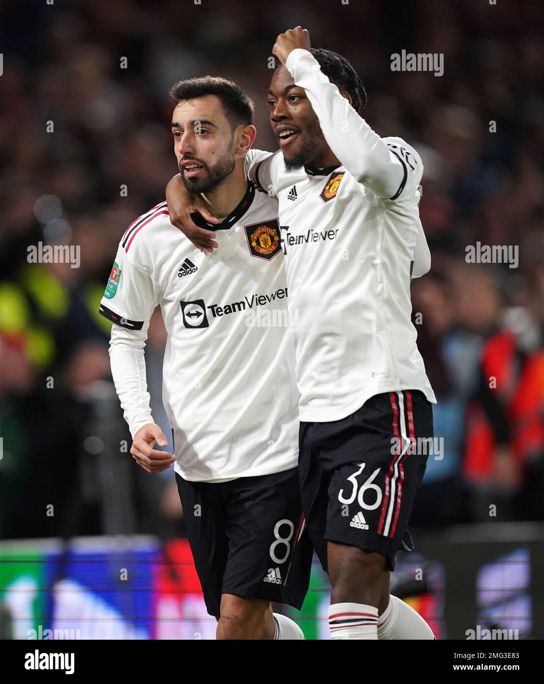 Manchester United's Bruno Fernandes celebrates scoring his sides third ...