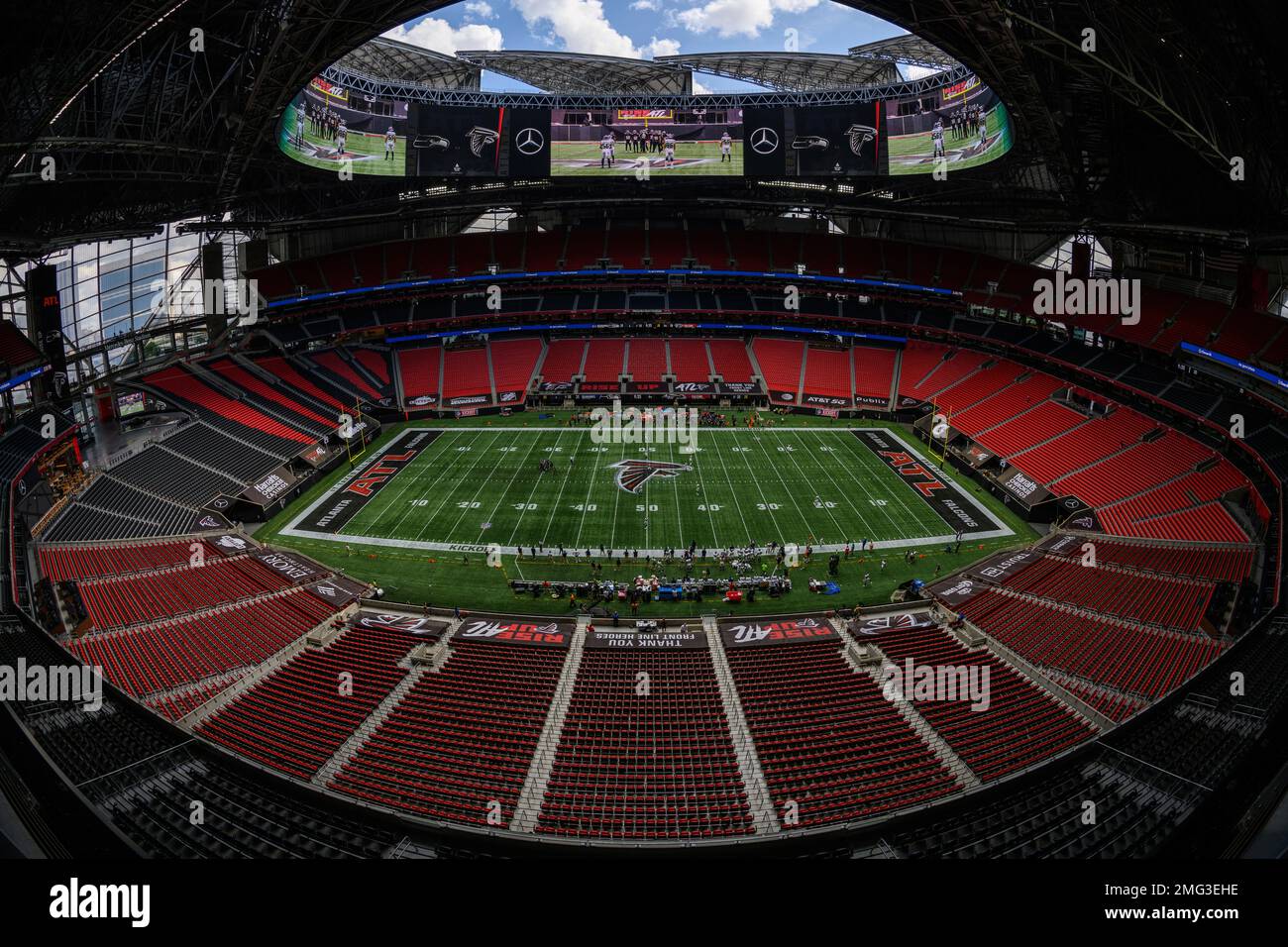 The Seattle Seahawks play the Atlanta Falcons during the second half of ...