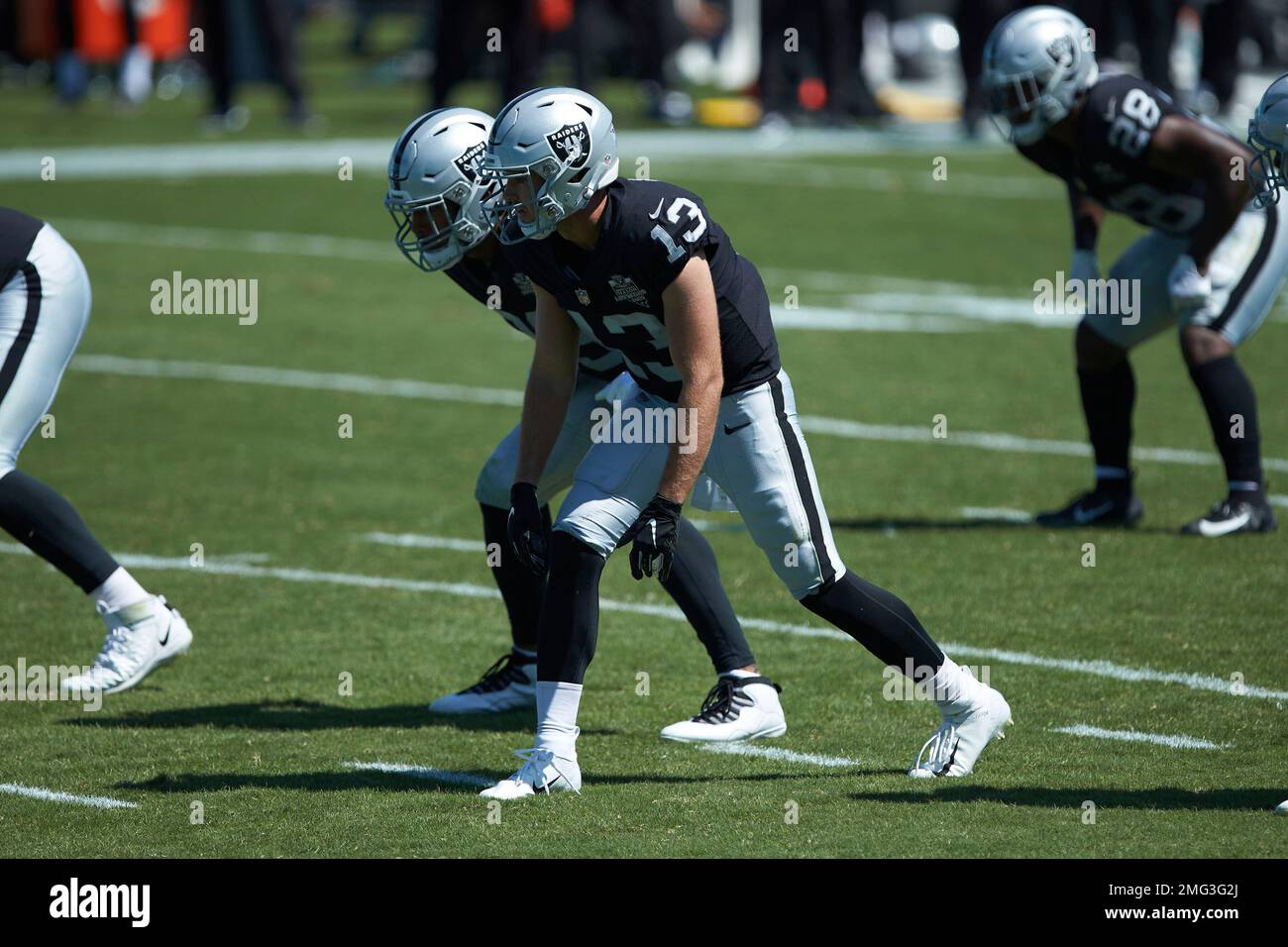 Las Vegas Raiders wide receiver Hunter Renfrow (13) lines up on offense ...