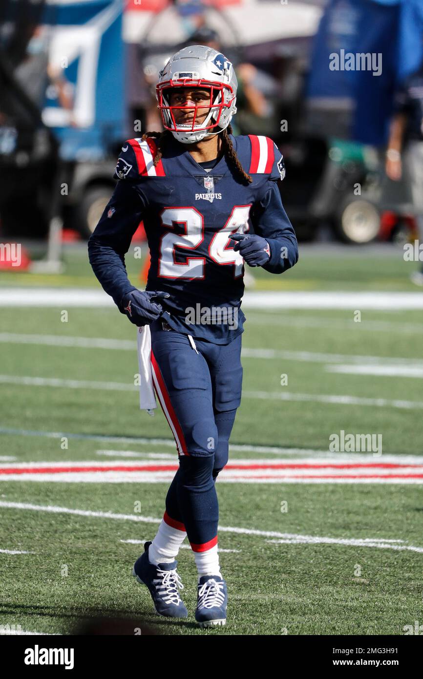 New England Patriots cornerback Stephon Gilmore during an NFL football ...