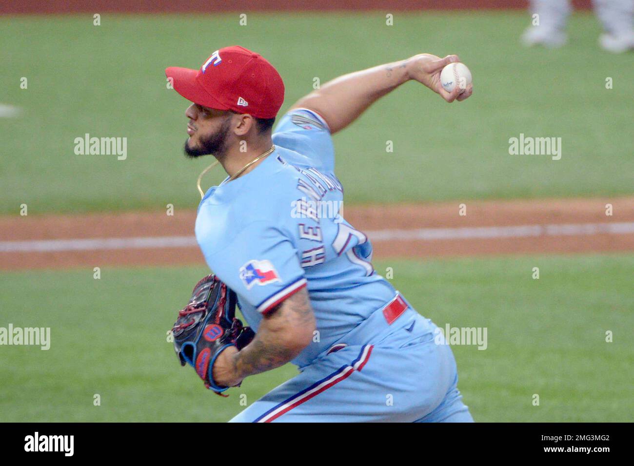 Texas Rangers relief pitcher Jonathan Hernandez (72) in the eighth ...