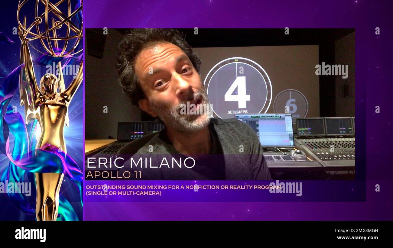 Eric Milano accepts the award for Outstanding Sound Mixing For A Nonfiction Or Reality Program ...