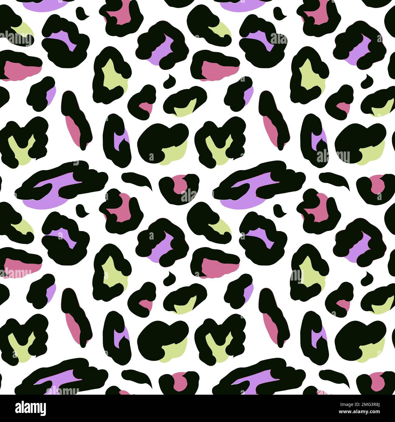 Leopard seamless pattern. Vector animal print. Multi colored spots on a ...