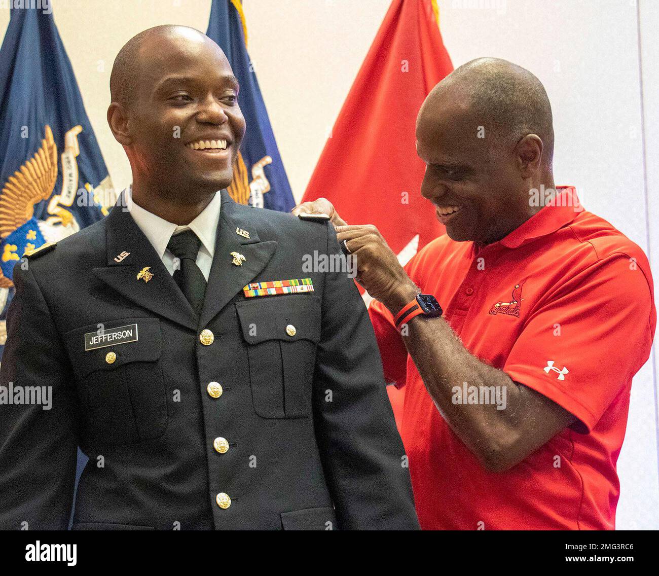 2nd Lt. Alan Jefferson, of Fairview Heights, Illinois, has his new rank ...