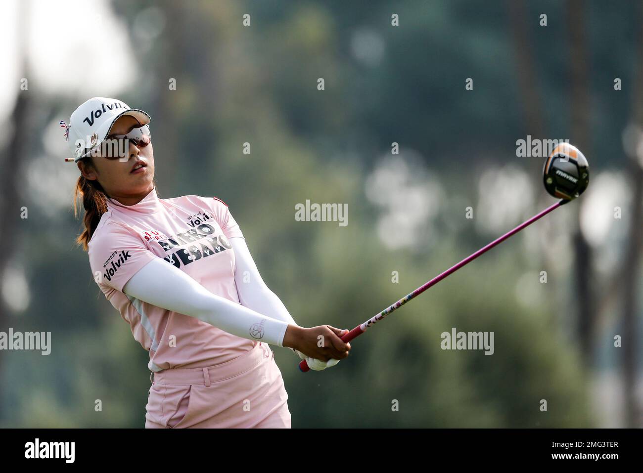 Mi Hyang Lee of South Korea, in actions during the final round of the ...