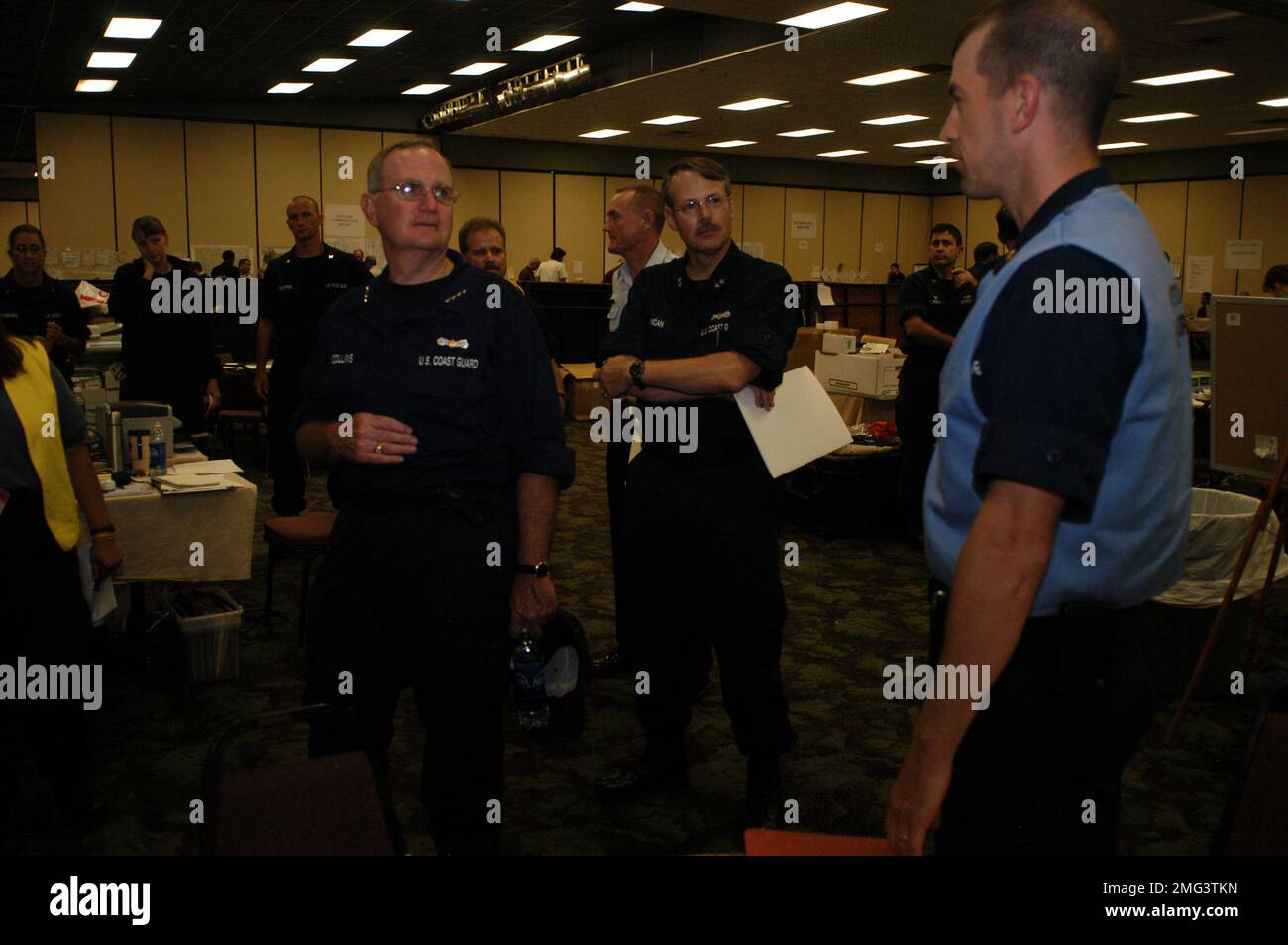 Admiral Collins Visit - 26-HK-3-29. Admiral Collins talking with active ...