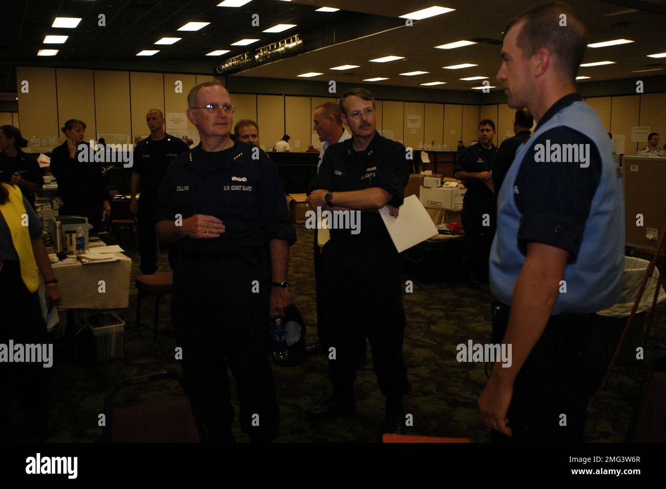 Admiral Collins Visit - 26-HK-3-30. Admiral Collins talking with active ...