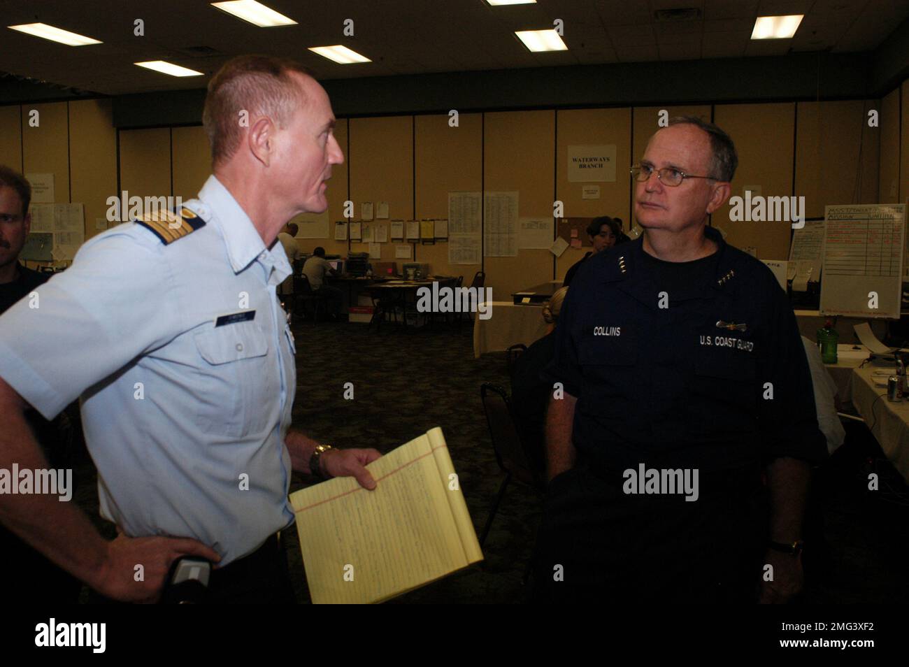 Admiral Collins Visit - 26-HK-3-52. Admiral Collins talking with CAPT ...