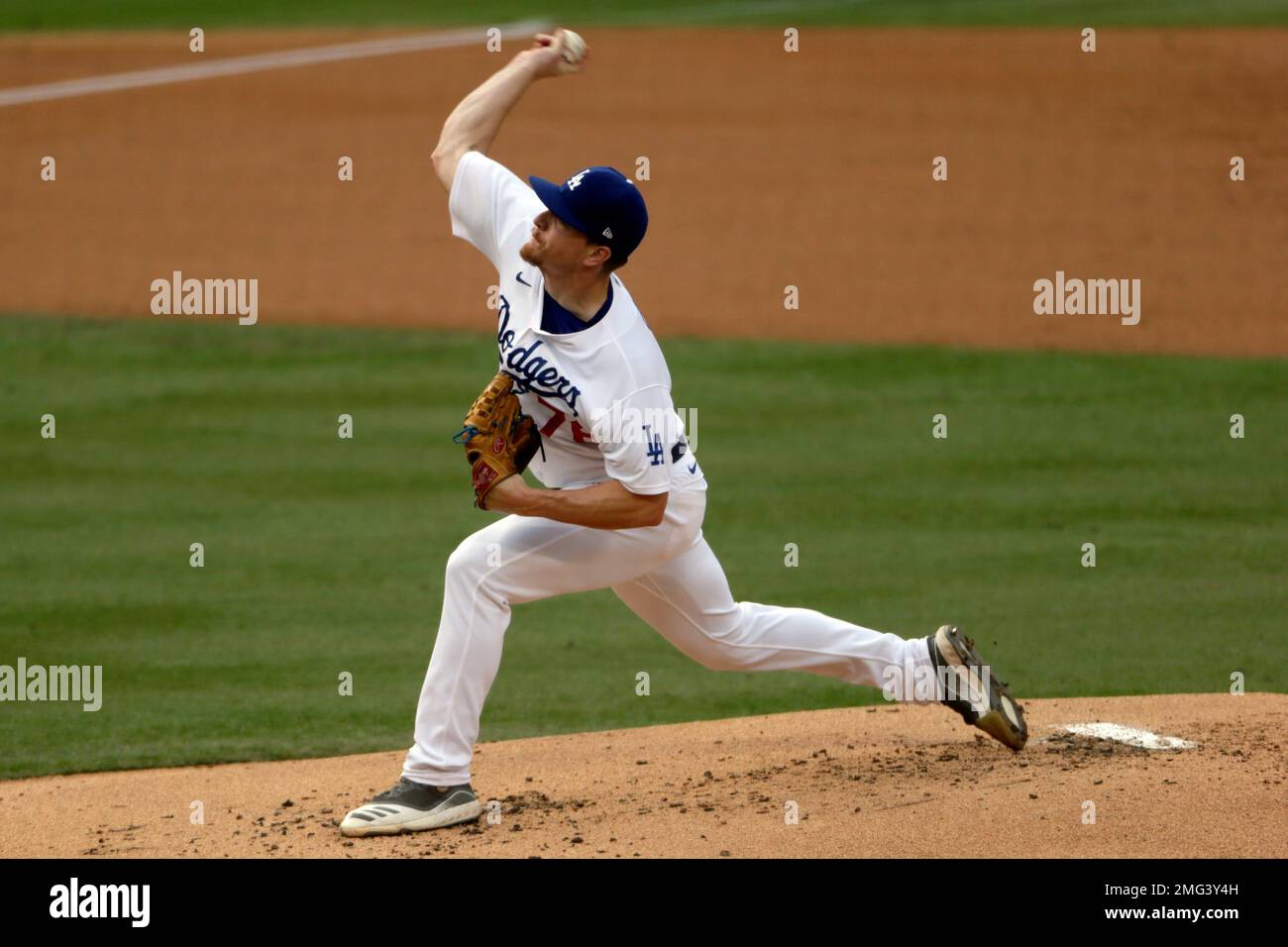 Los Angeles Dodgers relief pitcher Josh Sborz throws to a Houston ...