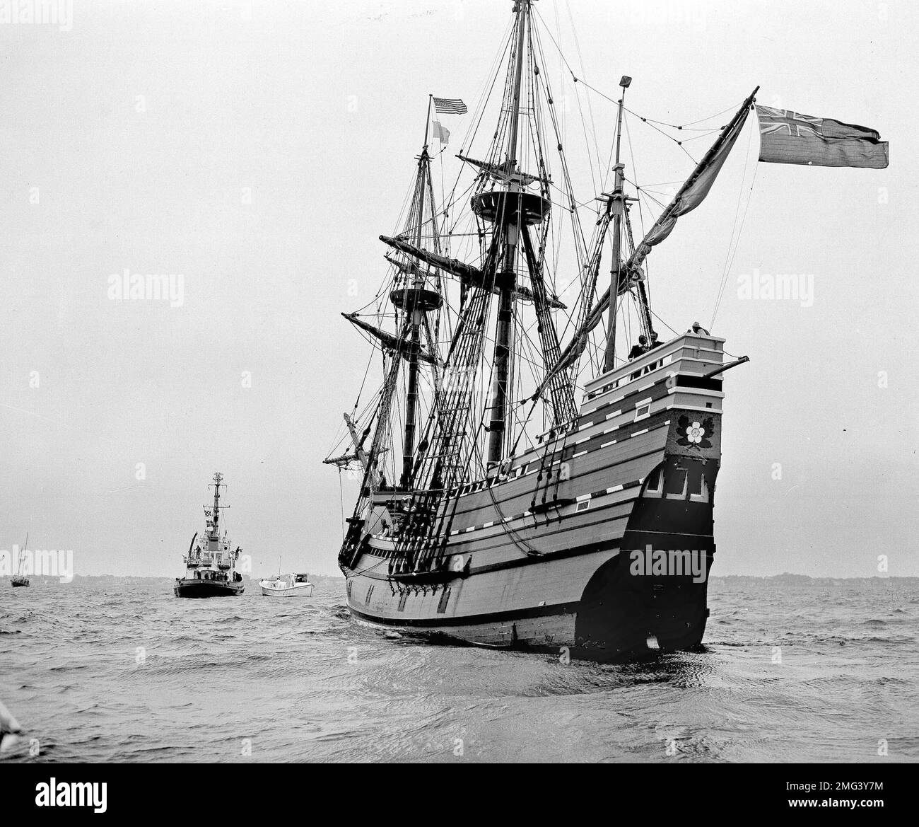 FILE - In this June 12, 1957 file photo the barque Mayflower II prepare ...