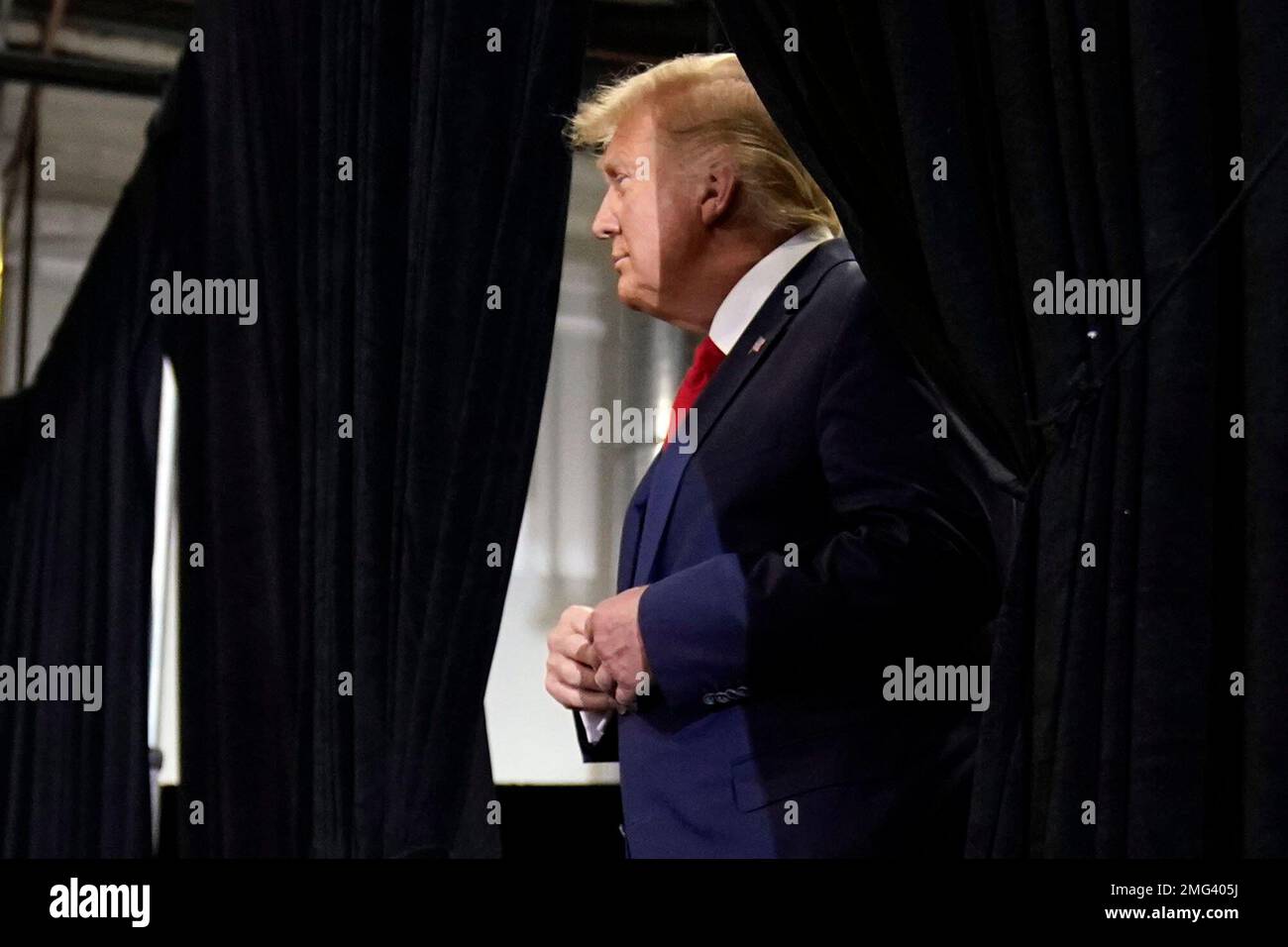 President Donald Trump arrives to speak at a rally at Xtreme ...
