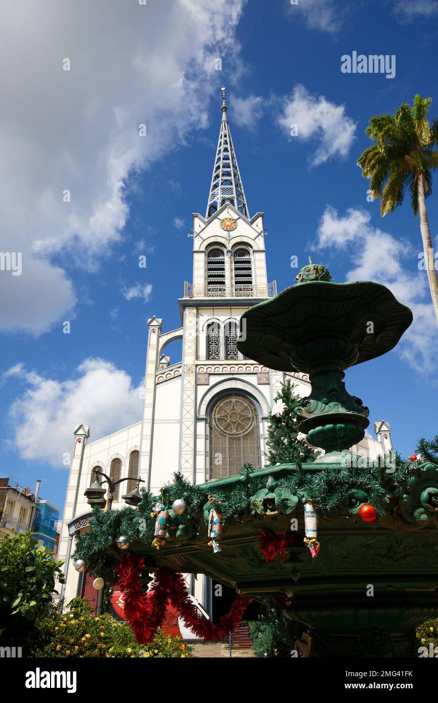 St. Louis Cathedral decorated for Christmas , Fort de France, in the ...