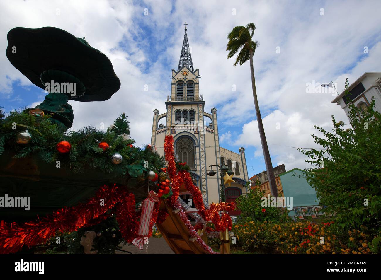 St. Louis Cathedral decorated for Christmas , Fort de France, in the ...