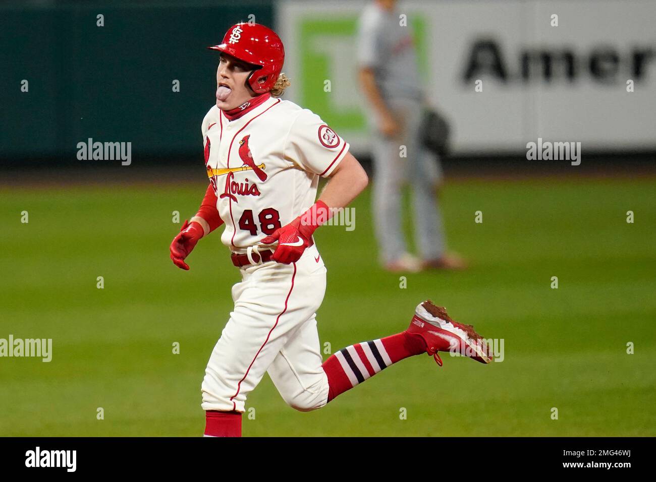 St. Louis Cardinals' Harrison Bader rounds the bases after hitting a ...