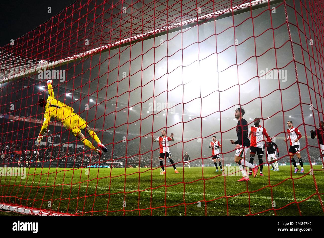 Rotterdam - Feyenoord keeper Justin Bijlow with a save during the match ...