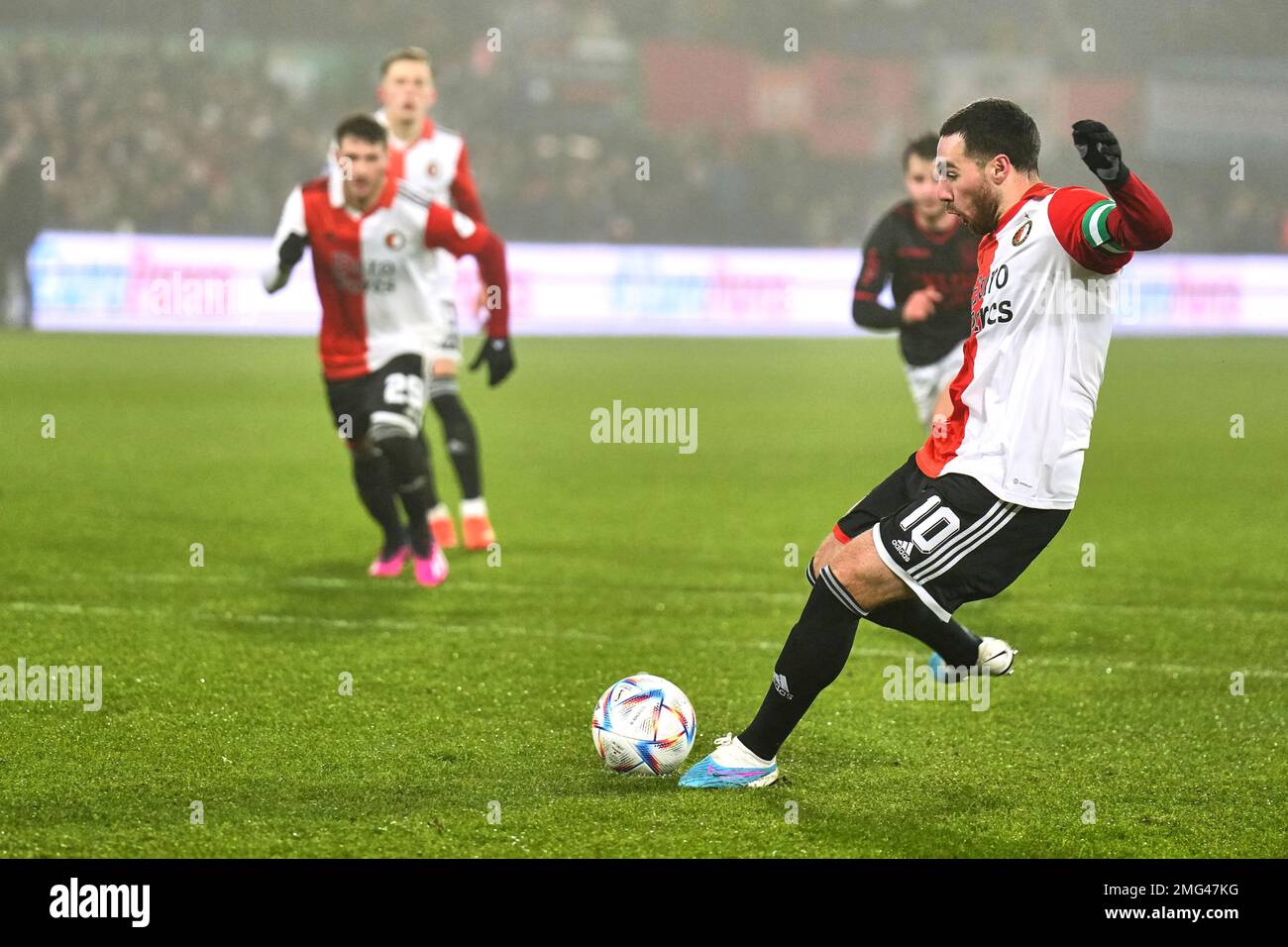 Rotterdam - Orkun Kokcu of Feyenoord scoring the penalty 2-0 during the match between Feyenoord ...