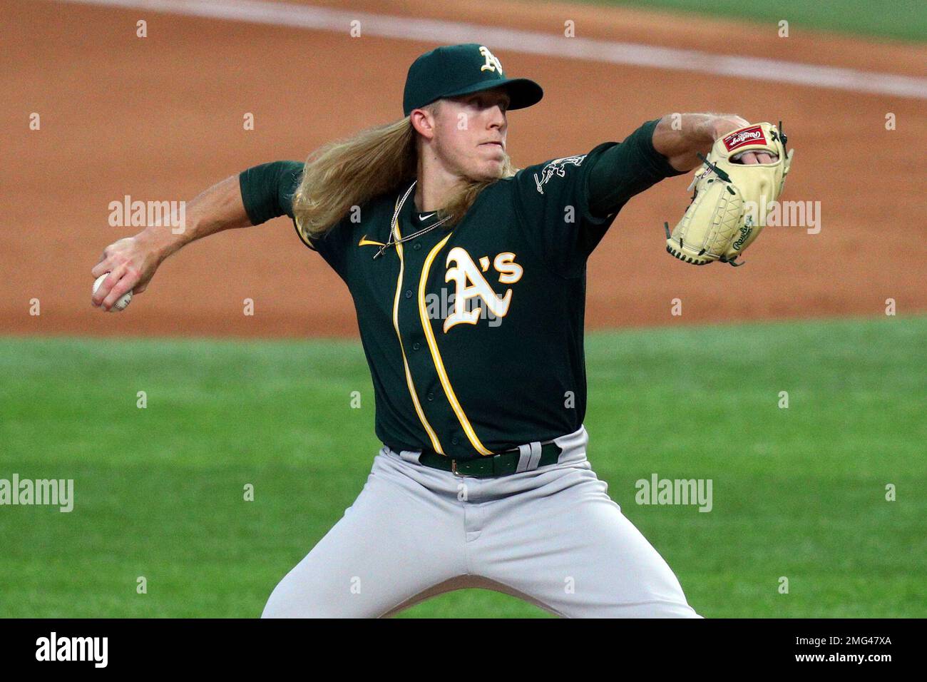 Oakland Athletics relief pitcher Jordan Weems (70) works the sixth ...