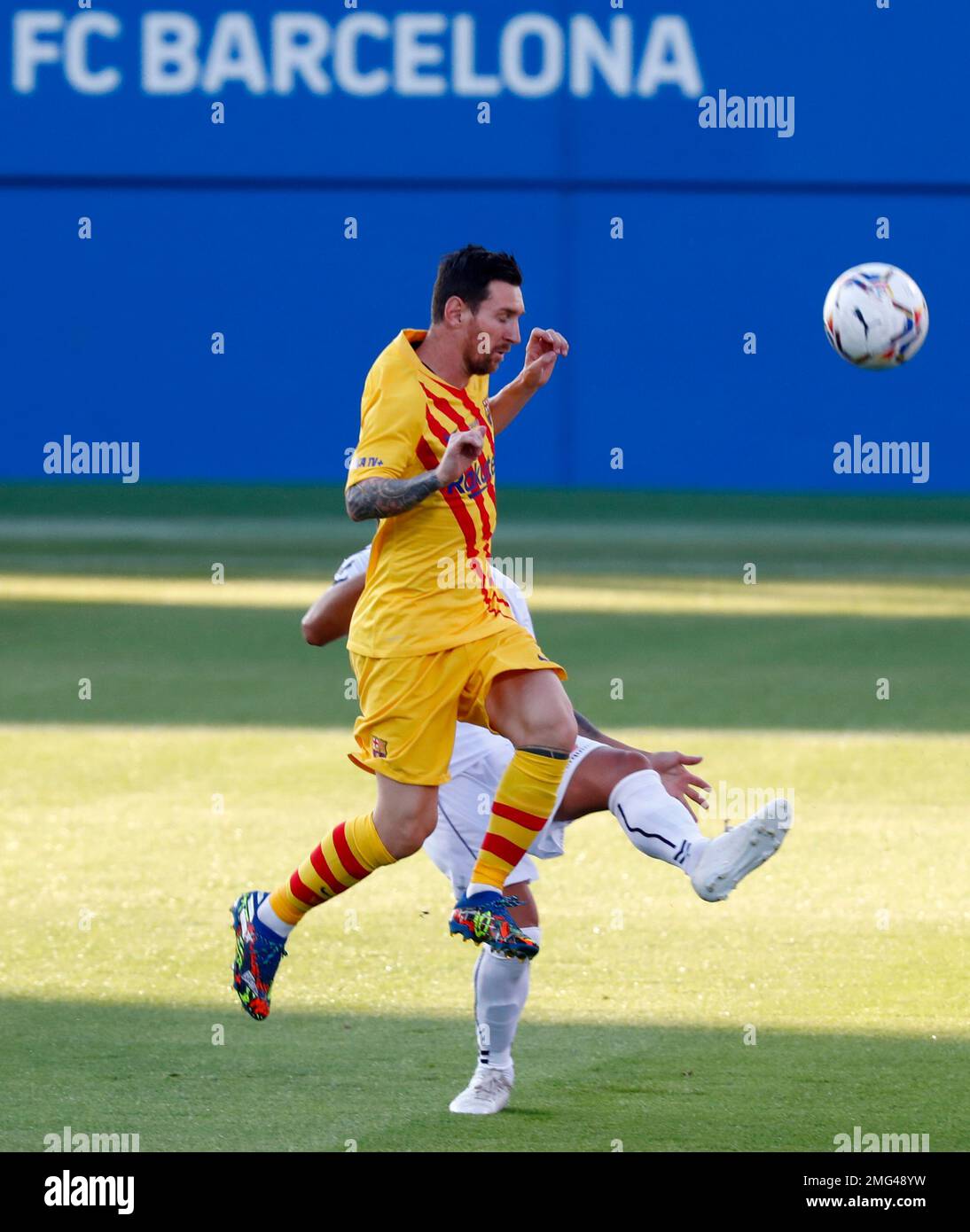 Barcelona's Lionel Messi in action during the pre-season friendly ...