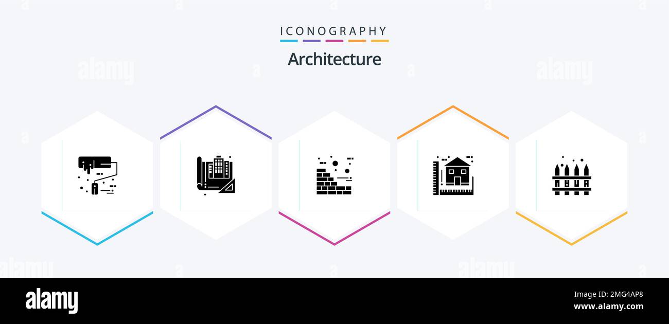 Architecture 25 Glyph icon pack including garden. home. drawing ...