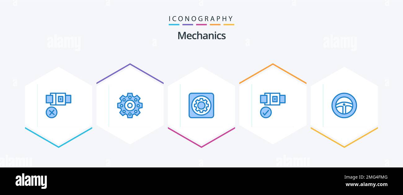 Mechanics 25 Blue icon pack including . steering. option. car. lock ...