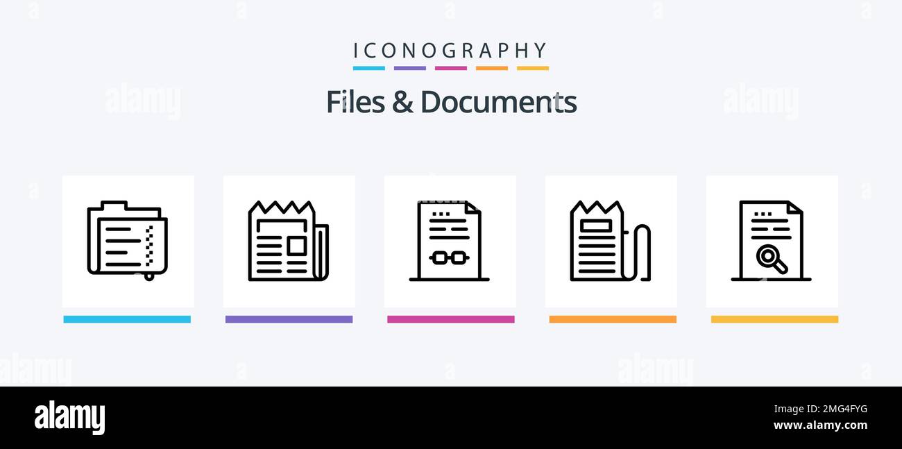 Files And Documents Line 5 Icon Pack Including paper. note. file. paper ...