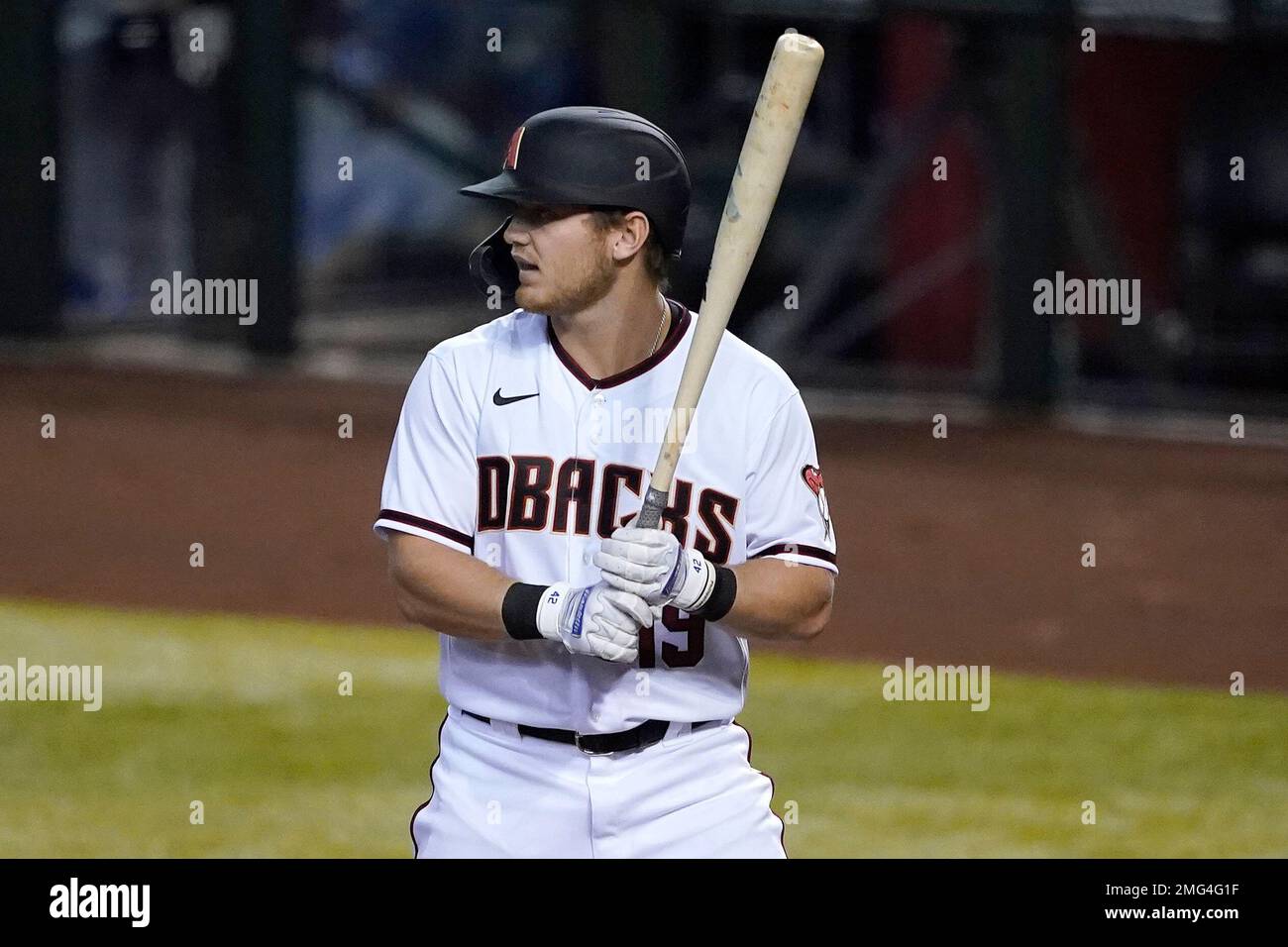 Arizona Diamondbacks' Josh VanMeter hits against the Los Angeles ...