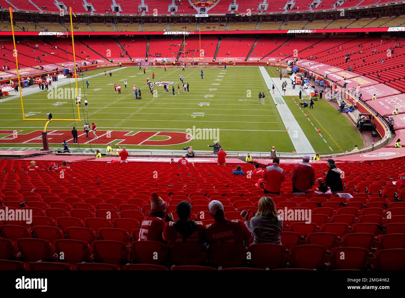 Fans wait for the start of an NFL football game between the Kansas City ...